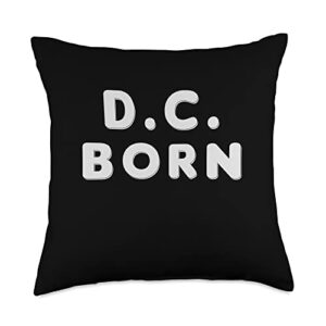 washington dc souvenirs t's and gifts native washington dc born throw pillow, 18x18, multicolor