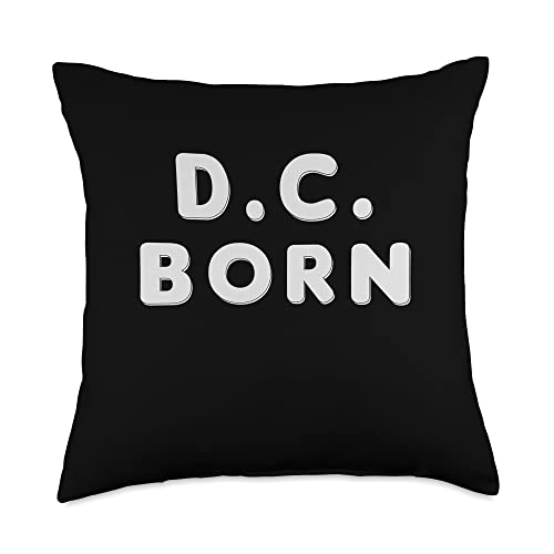 Washington DC Souvenirs T's And Gifts Native Washington DC Born Throw Pillow, 18x18, Multicolor