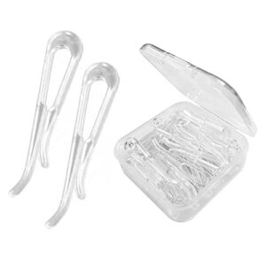 30 Pcs Clear Alligator Clips, Transparent U Shape Plastic Shirt Clips for Ties, Pants, Medal Ribbon - 1.5 inch/38mm