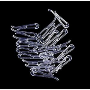 30 pcs clear alligator clips, transparent u shape plastic shirt clips for ties, pants, medal ribbon - 1.5 inch/38mm