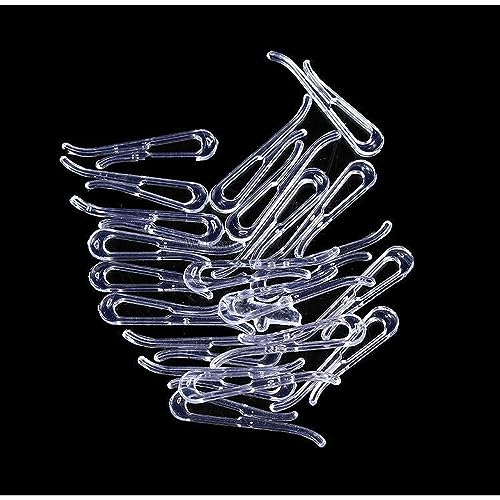 30 Pcs Clear Alligator Clips, Transparent U Shape Plastic Shirt Clips for Ties, Pants, Medal Ribbon - 1.5 inch/38mm