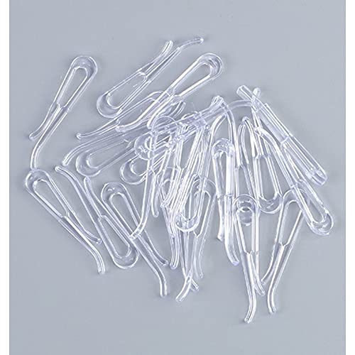 30 Pcs Clear Alligator Clips, Transparent U Shape Plastic Shirt Clips for Ties, Pants, Medal Ribbon - 1.5 inch/38mm