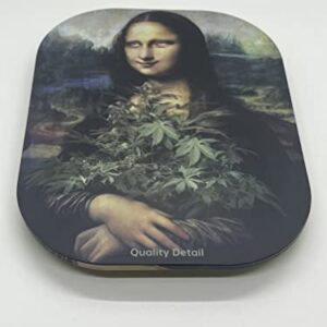 Quality Detail Premium Lisa Decor Metal Rolling Tray with Magnetic Lid 7x5 inch Perfect Backpack Size for on The go!