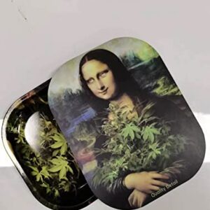 Quality Detail Premium Lisa Decor Metal Rolling Tray with Magnetic Lid 7x5 inch Perfect Backpack Size for on The go!