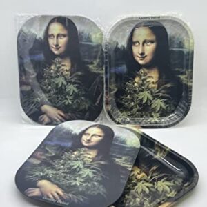 Quality Detail Premium Lisa Decor Metal Rolling Tray with Magnetic Lid 7x5 inch Perfect Backpack Size for on The go!