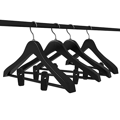 Velvet Hangers Pack of 20 – Premium Clip Hangers 20 Pack – Non-Slip and Practical Black Velvet Hanger Ideal for Pants, Baby Clothes, Skirts, Dresses – Multipurpose Clothing Hangers