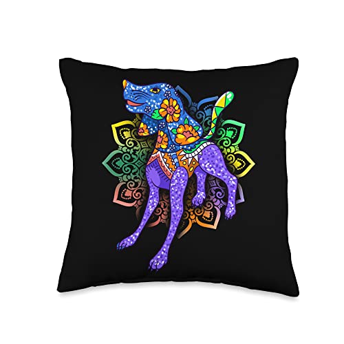 Mexico Mexican Spirit Guide Alebrijes Dog Co. Mexican Mexico Alebrije Dog Throw Pillow, 16x16, Multicolor