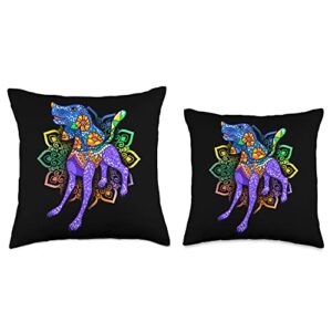 Mexico Mexican Spirit Guide Alebrijes Dog Co. Mexican Mexico Alebrije Dog Throw Pillow, 16x16, Multicolor