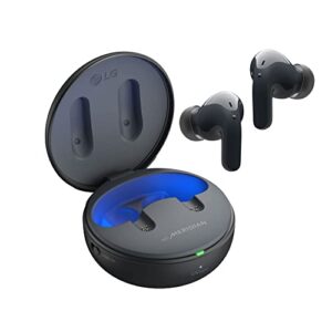 lg tone free true wireless bluetooth earbuds t90 - adaptive active noise cancelling earbuds with dolby atmos, black, small