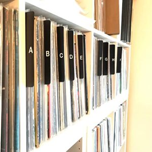 DIY Kit [Do-it-Yourself] A to Z Black LP Vinyl Record Dividers [12-inch Tabbed 12in. Album Organizers A-Z Alphabetical Cards 33 RPM 33rpm (15)