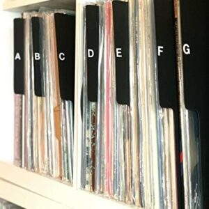 DIY Kit [Do-it-Yourself] A to Z Black LP Vinyl Record Dividers [12-inch Tabbed 12in. Album Organizers A-Z Alphabetical Cards 33 RPM 33rpm (15)