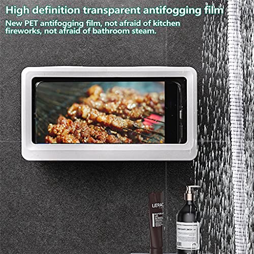 WALNUTA Bathroom Toilet Mobile Phone Holder Box Wall Mounted Bracket 6 Inch Phone Storage Case Waterproof Shower Watching Holder