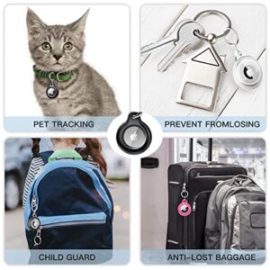 [4 Pack] Airtag Keychain for Apple Air Tag Holder IPX8 Waterproof Military-Grade Drop Shockproof Protective Cover Case Scratch Resistant for Pets, Dog, Keys, Cat, Luggage