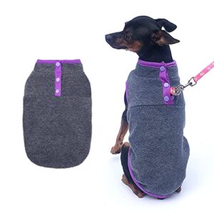 pixriy dog fleece sweater, soft dog vest apparel sleeveless puppy winter cold weather clothes doggie jacket pullover for small medium dogs and cats(grey,m)