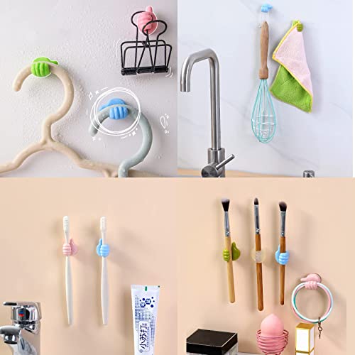 AELITOK 16Pcs Creative Silicone Thumb Wall Hook - Multifunction Adhesive Cable Clip ，Self Adhesive Thumb Cable Organizer Clips Key Hanger