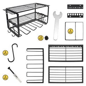 Pehciroe Power Tool Organizer Garage Storage Shelves Heavy Duty Garage Tool Organizer Wall Mount Metal Tool Shelf Utility Storage Rack for Man Worker