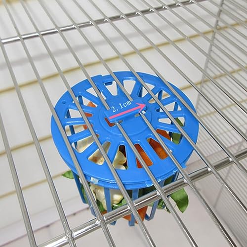 POPETPOP Parrots Feeder Basket-4pcs Plastic Bird Food Fruit Feeding Perch Stand Holder Fruit Vegetable Holders Hanging Basket Container Foraging Toys Birdcage Accessories for Pet Bird Supplies