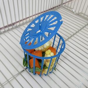 POPETPOP Parrots Feeder Basket-4pcs Plastic Bird Food Fruit Feeding Perch Stand Holder Fruit Vegetable Holders Hanging Basket Container Foraging Toys Birdcage Accessories for Pet Bird Supplies