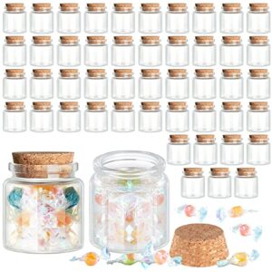 48 pcs small glass bottles with cork, 50 ml vials jars mini potion bottles empty spell jars sand art bottles decorative bottles for diy sand water pill party supplies