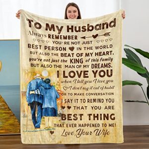 turmtf gifts for husband, fathers day birthday gifts from wife, to husband father's day birthday gifts from wife, for my husband blanket, husband mother's day blanket gifts 55"x70"