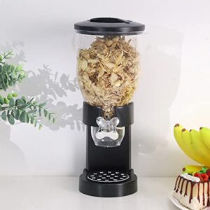 Qulable Dry Food Dispenser, Grain Storage Bin, 3.5L Oat Dispenser Countertop, Candy Dispenser, Dispense with controlled amount for Rice Beans Cereal Nuts Snack breakfast（black）