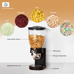 Qulable Dry Food Dispenser, Grain Storage Bin, 3.5L Oat Dispenser Countertop, Candy Dispenser, Dispense with controlled amount for Rice Beans Cereal Nuts Snack breakfast（black）