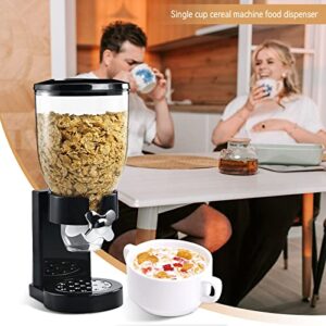 Qulable Dry Food Dispenser, Grain Storage Bin, 3.5L Oat Dispenser Countertop, Candy Dispenser, Dispense with controlled amount for Rice Beans Cereal Nuts Snack breakfast（black）