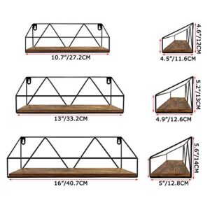 PETAFLOP Floating Shelves Wall Mounted Set of 3