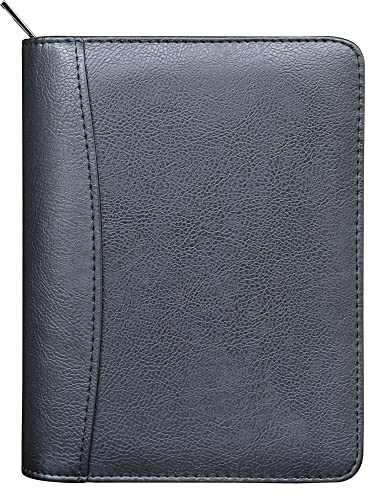 Fan&Ran Zippered Planner Organizer, Simulated Leather Undated Start Set, Personal Size, Black