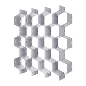 honeycomb adjustable drawer organizer for panties underwear socks compartment drawer storage plastic finishing box lattice drawer divider 8 pieces（grey)