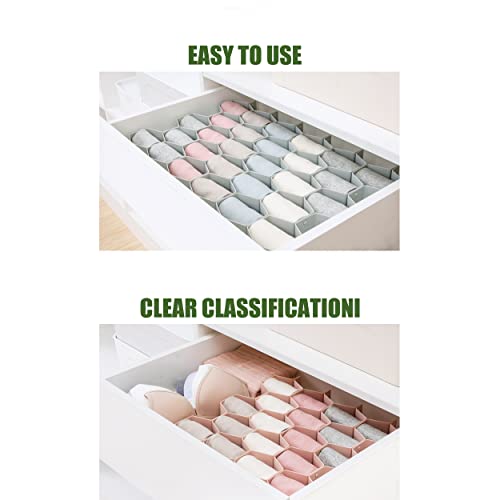 Honeycomb Adjustable Drawer Organizer for panties underwear socks compartment drawer storage plastic finishing box lattice Drawer divider 8 pieces（GREY)