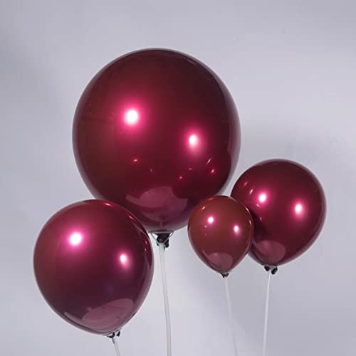 Kozee Burgundy Balloons different sizes 52 PACK Customized Double-Stuffed Metallic Maroon balloon 18+10+5 inch Garland arch kit For Wedding Birthday Anniversary decorations