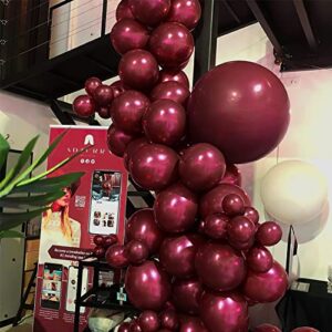 Kozee Burgundy Balloons different sizes 52 PACK Customized Double-Stuffed Metallic Maroon balloon 18+10+5 inch Garland arch kit For Wedding Birthday Anniversary decorations