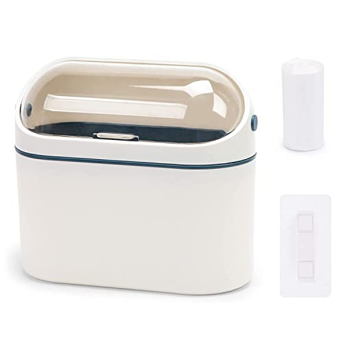 LOVEINUSA Mini Trash Can with Lid, Desktop Trash Can Mountable Garbage Can Countertop Trash Bin for RV Office Kitchen Sink Freezer