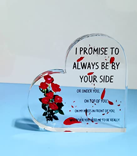 Acrylic Heart Gift for Lover Romantic Plaque Inspirational Quotes Gift for Wedding Birthday Anniversary Table Decoration (love)