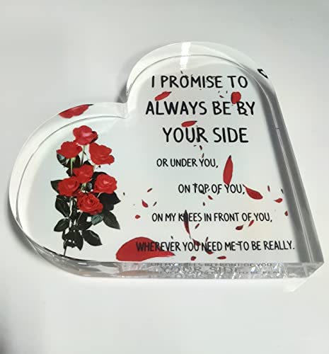 Acrylic Heart Gift for Lover Romantic Plaque Inspirational Quotes Gift for Wedding Birthday Anniversary Table Decoration (love)