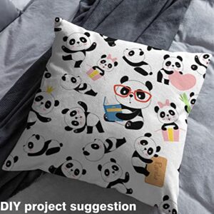 Panda Fabric by The Yard Black and White Giant Panda Upholstery Fabric Cartoon Kawaii Wildlife Animal Waterproof Fabric for Children, Decorative Fabric for Upholstery and Home Accents, 1 Yard