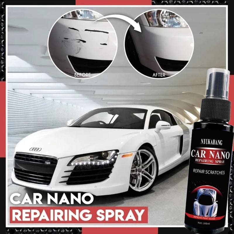 2PCS Car Nano Repairing Spray, Car Scratch Repair Nano Spray, Protection & Swirl Remover Polish, Removes Any Scratch Mark (2PCS*50ML)（The Production Date is Shown on The Bottle）