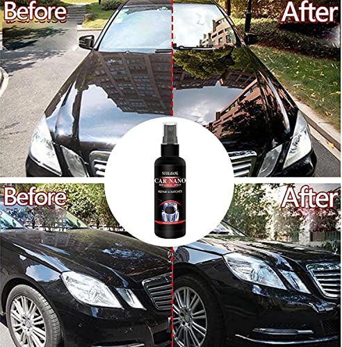 2PCS Car Nano Repairing Spray, Car Scratch Repair Nano Spray, Protection & Swirl Remover Polish, Removes Any Scratch Mark (2PCS*50ML)（The Production Date is Shown on The Bottle）