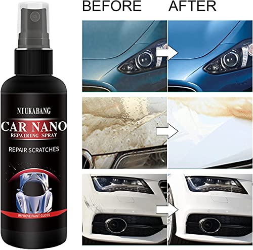 2PCS Car Nano Repairing Spray, Car Scratch Repair Nano Spray, Protection & Swirl Remover Polish, Removes Any Scratch Mark (2PCS*50ML)（The Production Date is Shown on The Bottle）