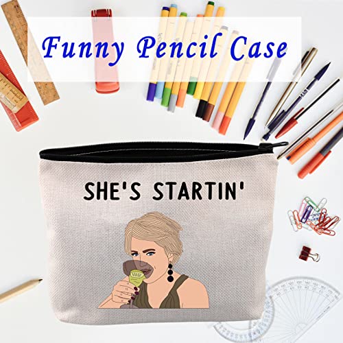 LEVLO Funny Housewives Gifts She's Startin' Makeup Bags Housewives Party Gifts(She's Startin)