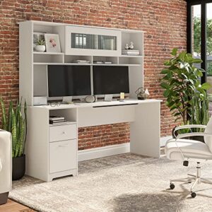 Bush Furniture Cabot 72W Computer Desk with Hutch, White