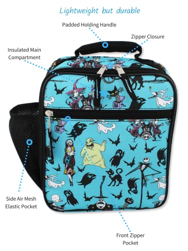 Disney Nightmare Before Christmas Boys Girls Soft Insulated School Lunch Box (One Size, Teal)