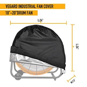 VEGARD Industrial Fan Cover, Outdoor Fan Cover, Heavy Duty Waterproof&Dustproof Cover for 18"&20" High Velocity Floor Fan, Drum Fan, High Speed Blower,Suitable for indoor and outdoor