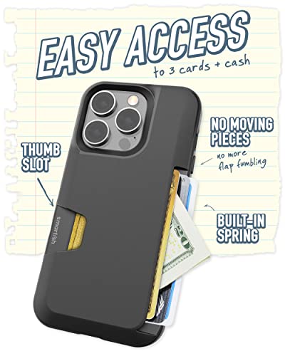 Smartish iPhone 14 Pro Wallet Case - Wallet Slayer Vol. 1 [Slim + Protective] Credit Card Holder - Black Tie Affair