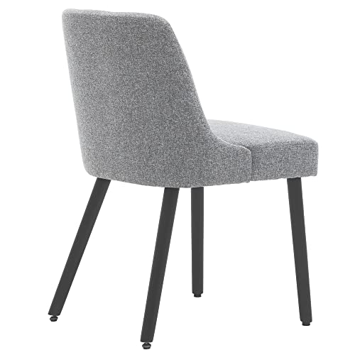 MINCETA Dining Chair,Morden Wood Leg Upholstered Kitchen Chair Set of 2,Performance Fabric in Gray