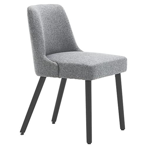 MINCETA Dining Chair,Morden Wood Leg Upholstered Kitchen Chair Set of 2,Performance Fabric in Gray