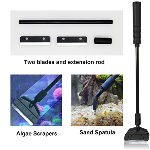 Aquarium Tools, 4 PCS Aquatic Plant Tweezers Scissors Algae Scrapers Fish Tank Clean Aquascaping Tools Kit(Algae Scraper)