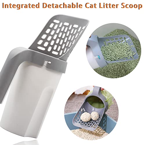 ERPMEL Premium Cat Litter Scoop, with 120 Count Refill Bags, Cat Litter Scoop with Cat Litter Bags, Integrated Detachable Deep Cat Litter Shovel with Waste Container, Cat Litter Disposal System