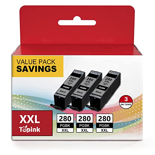 TR8520 for Canon PGI-280XXL PGI 280 XXL 280XXL Ink Cartridges for Canon Printers Compatible with PIXMA TR8620a TR7520 TR8520 TR8600 TS6120 TS6220 TS8120 TS8220 TS9120 TS9520 TS9521C Printer (3 PGBK)